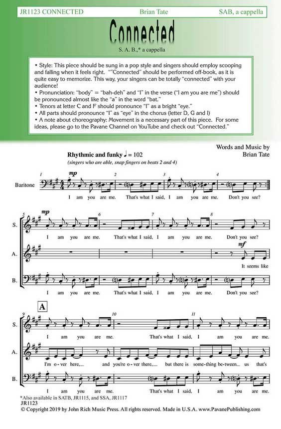 Connected by Brian Tate (Download) » Sheet Music for Mixed Choir