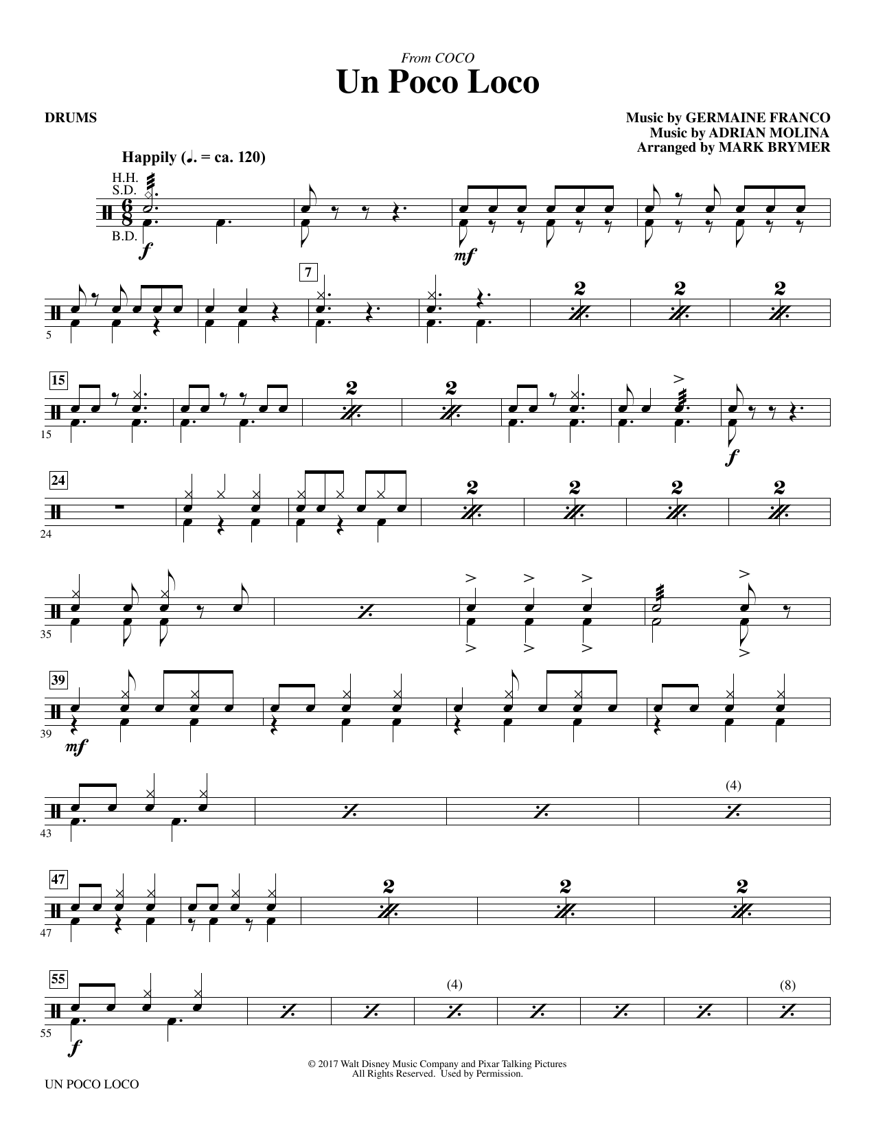 Un Poco Loco by Adrian Molina (Download) » Sheet Music for Choir (Part)