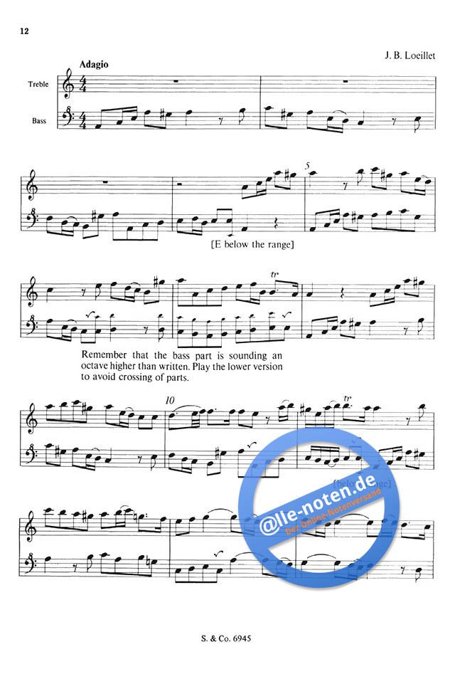 The Bass Recorder by Edgar Hubert Hunt » all-sheetmusic.com