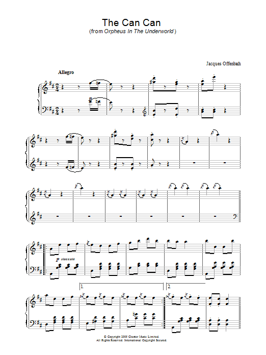 The Can Can (Download) » Sheet Music for Piano