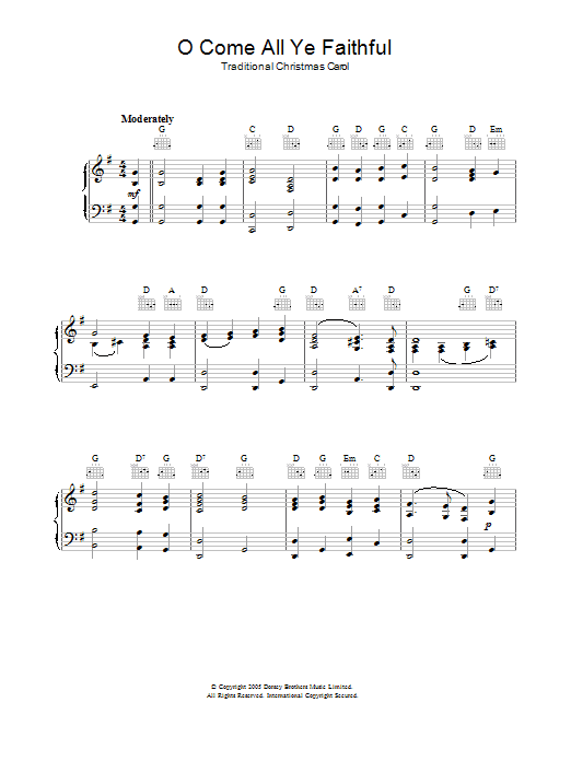 O Come, All Ye Faithful by John Francis Wade (Download) » Sheet Music ...