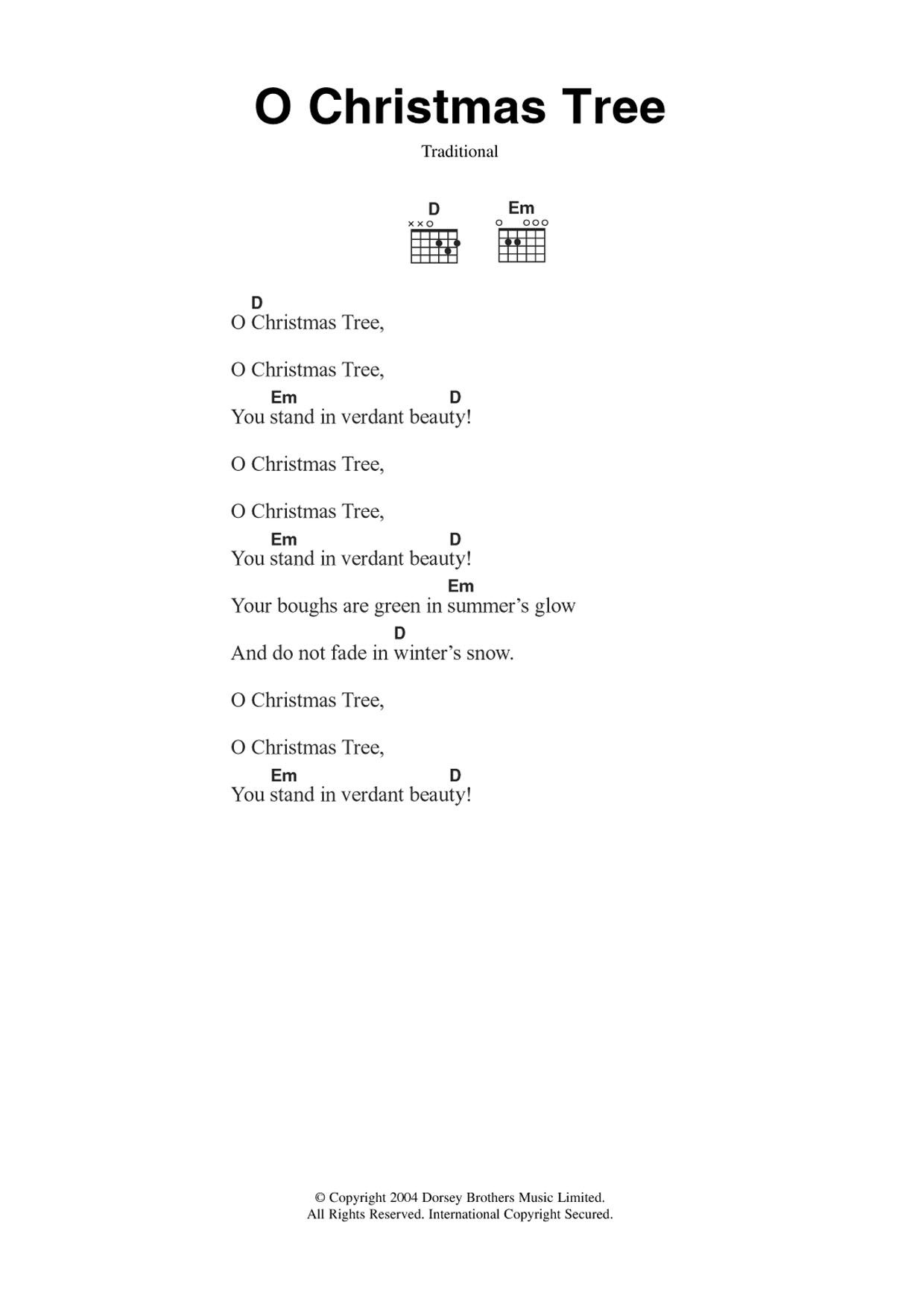 O Christmas Tree (O Tannenbaum) by Traditional (Download) » Songbooks