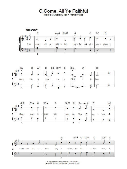 O Come, All Ye Faithful by John Francis Wade (Download) » Sheet Music ...