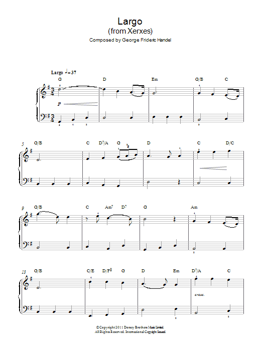 Largo (Download) » Sheet Music for Piano