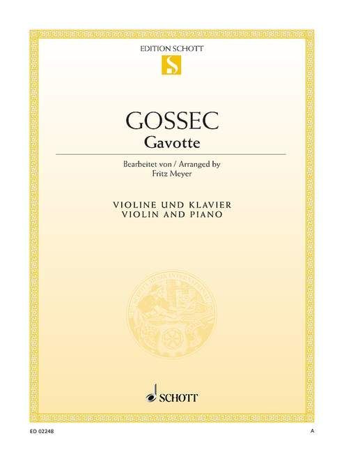 Gavotte by François-Joseph Gossec » Violin Sheet Music