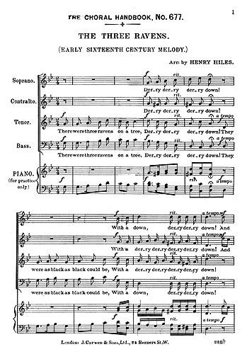 The Three Ravens SATB » Sheet Music for Mixed Choir