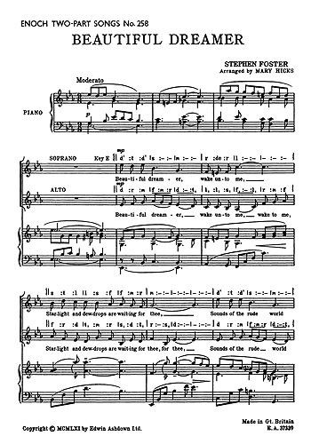 Beautiful Dreamer (Stephen Foster) » Sheet Music for Choir
