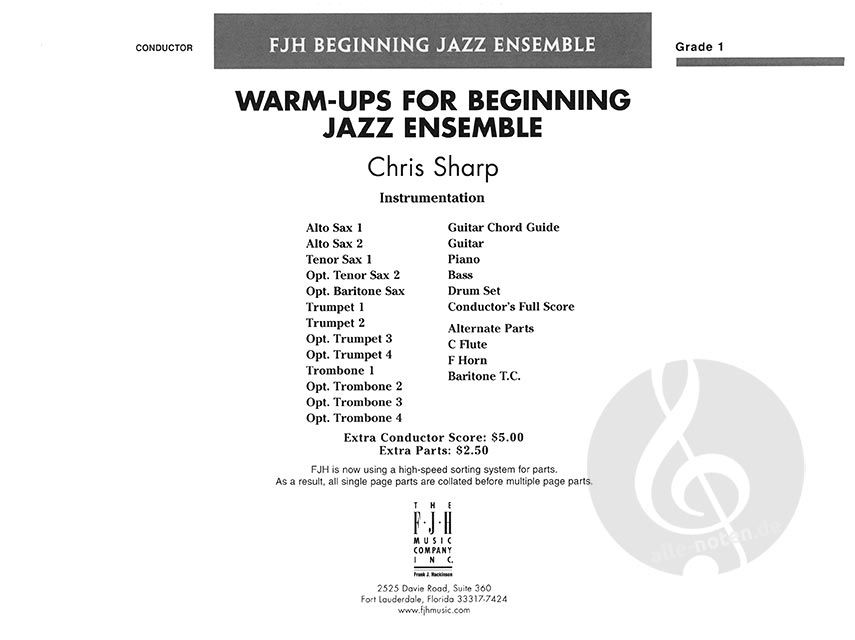 Jazz Ensemble Warm-Ups » Buy Sheet Music Online