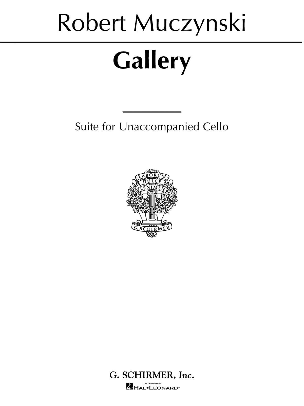 Gallery by Robert Muczynski » Cello Sheet Music