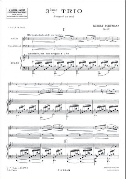 Trio Nr.3 Op. 110 Parties by Robert Schumann » Ensemble Sheet Music (Parts)