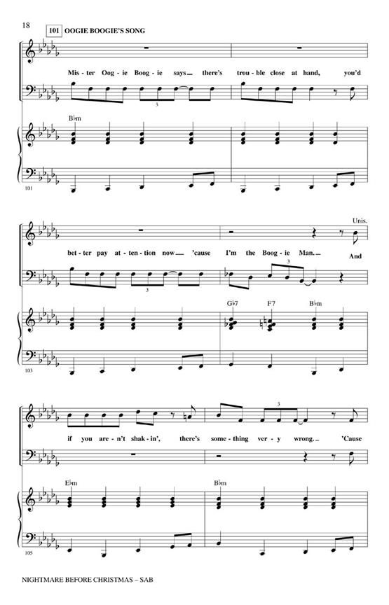 Nightmare Before Christmas (Danny Elfman) » Sheet Music for Mixed Choir