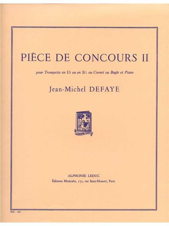 Piece De Concours 2 by Jean-Michel Defaye for Trumpet in C or Bb and ...