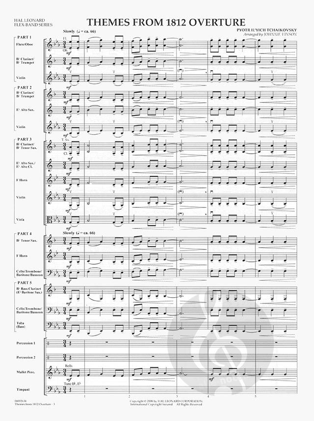Themes From 1812 Overture (Pjotr Iljitsch Tschaikowski) » Sheet Music ...
