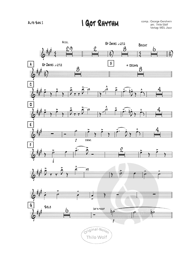 I Got Rhythm by George Gershwin » Jazz Ensemble Sheet Music