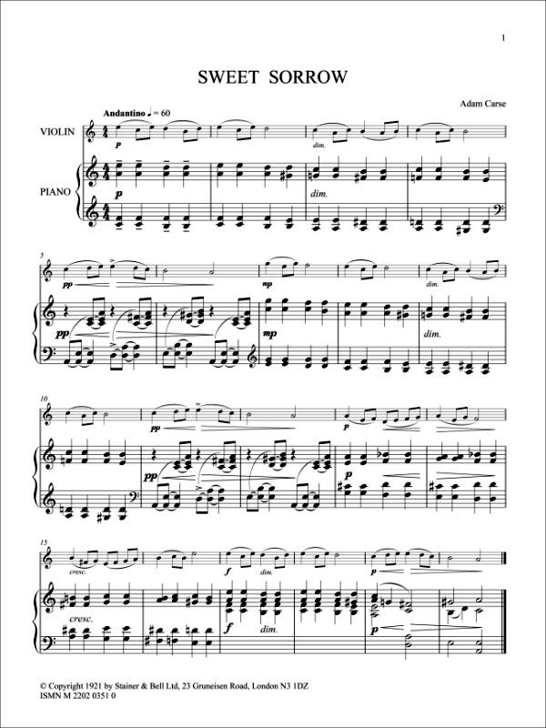 Adam Carse Sheet Music for Violin » Buy Sheet Music Online