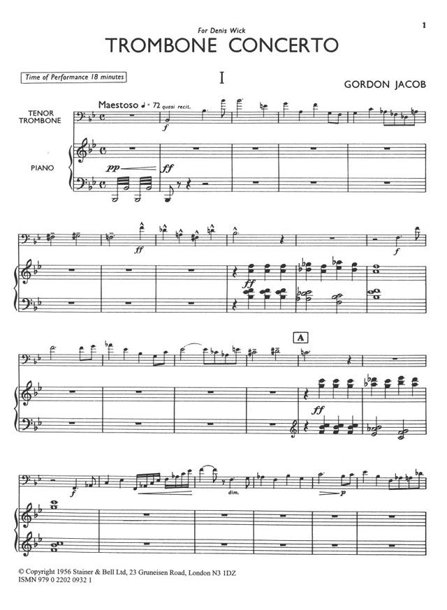 Gordon Jacob Sheet Music for Trombone » Buy Online