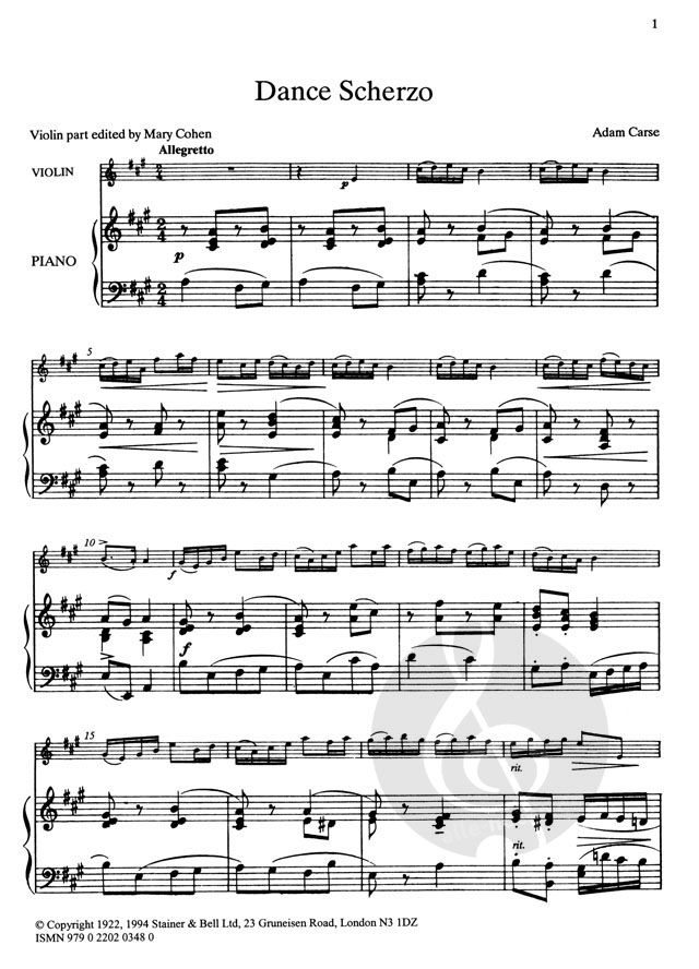 Adam Carse Sheet Music for Violin » Buy Sheet Music Online
