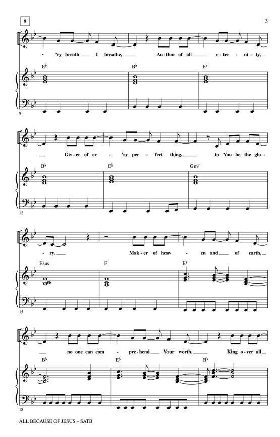 All Because Of Jesus (Steve Fee) » Sheet Music for Mixed Choir