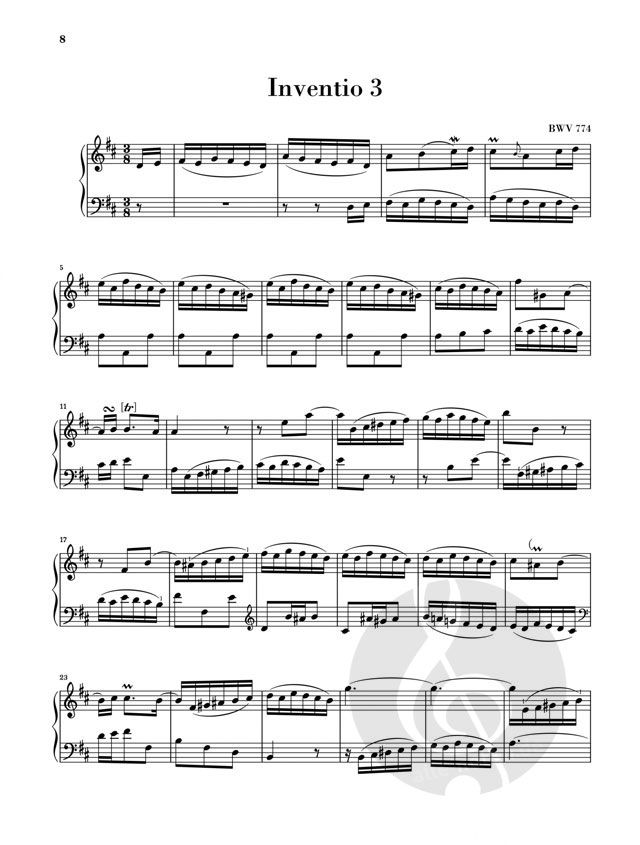 Inventions and Sinfonias by Johann Sebastian Bach » Piano Sheet Music ...
