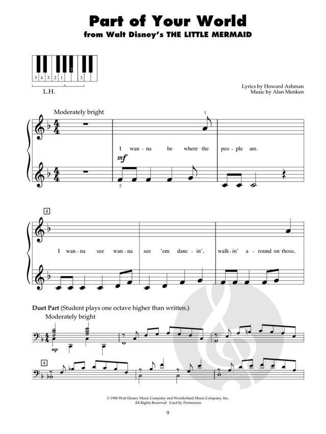 Disney's Princess Collection Vol. 1 For Five Finger Piano » all ...