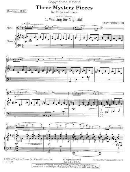 Three Mystery Pieces by Gary Schocker » Sheet Music for Flute