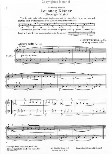 Alan Hovhaness Piano Sheet Music » Buy Sheet Music Online
