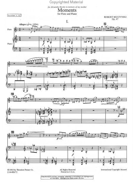 Moments by Robert Muczynski » Flute Sheet Music