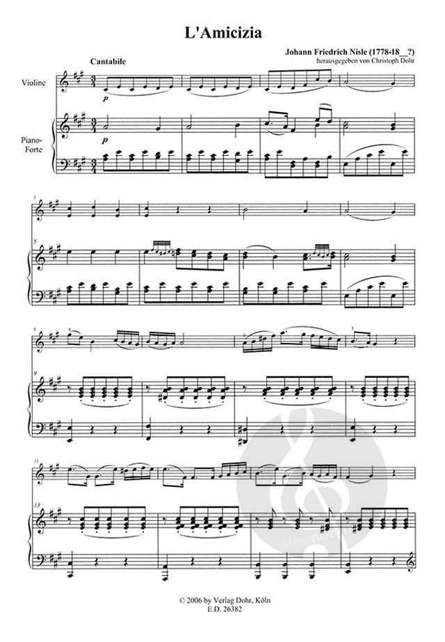 Johann Friedrich Nisle Sheet Music for Violin
