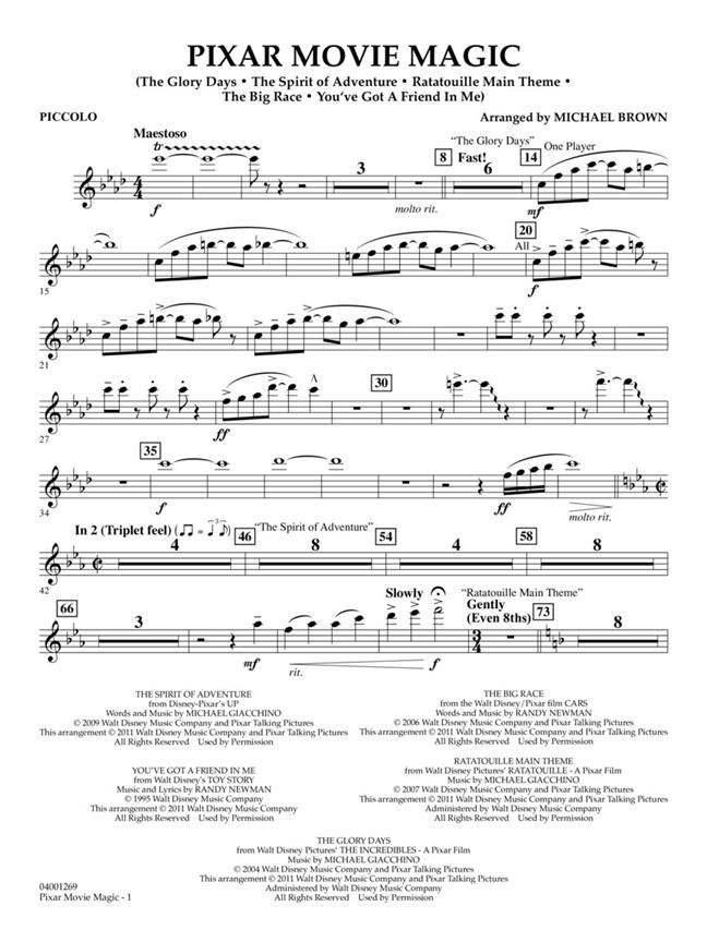 Pixar Movie Magic » Sheet Music for Concert Band