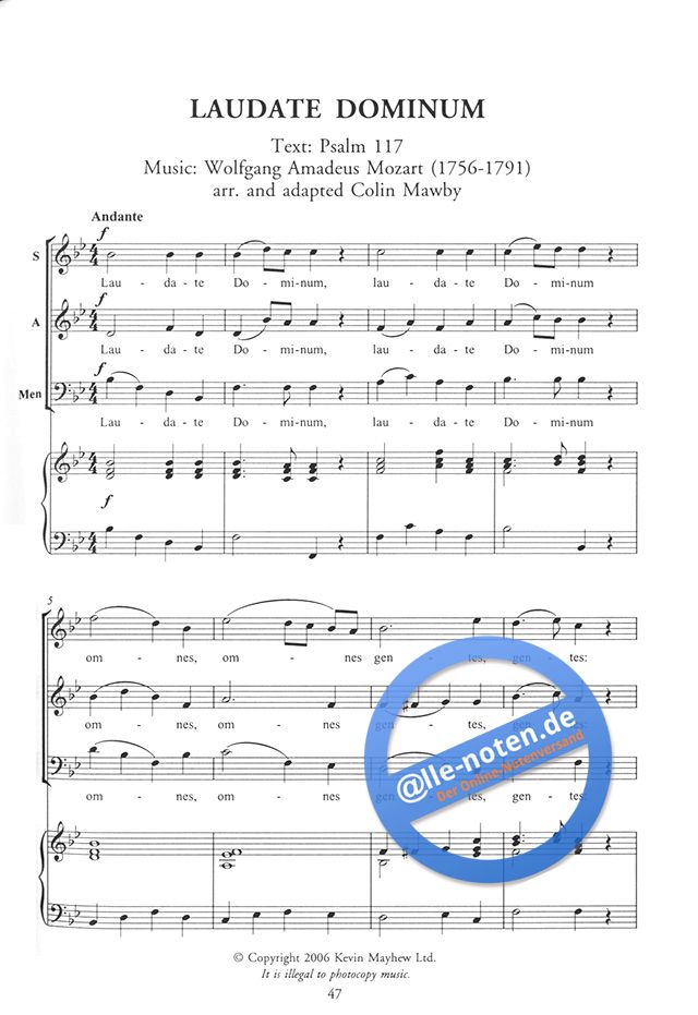 The Genius Of Mozart (W.A. Mozart) » Sheet Music for Mixed Choir