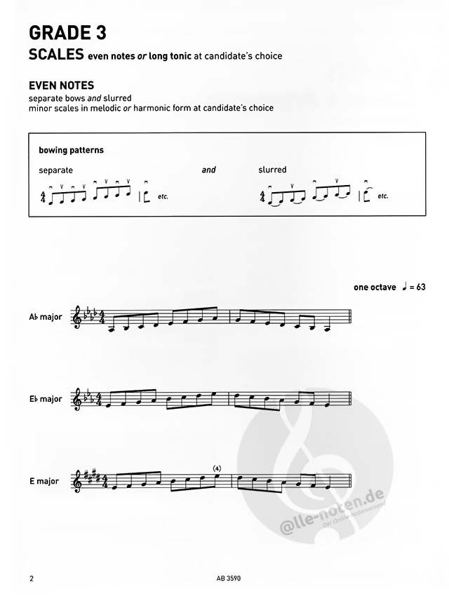 Violin Scales Arpeggios ABRSM Grade 3 All sheetmusic