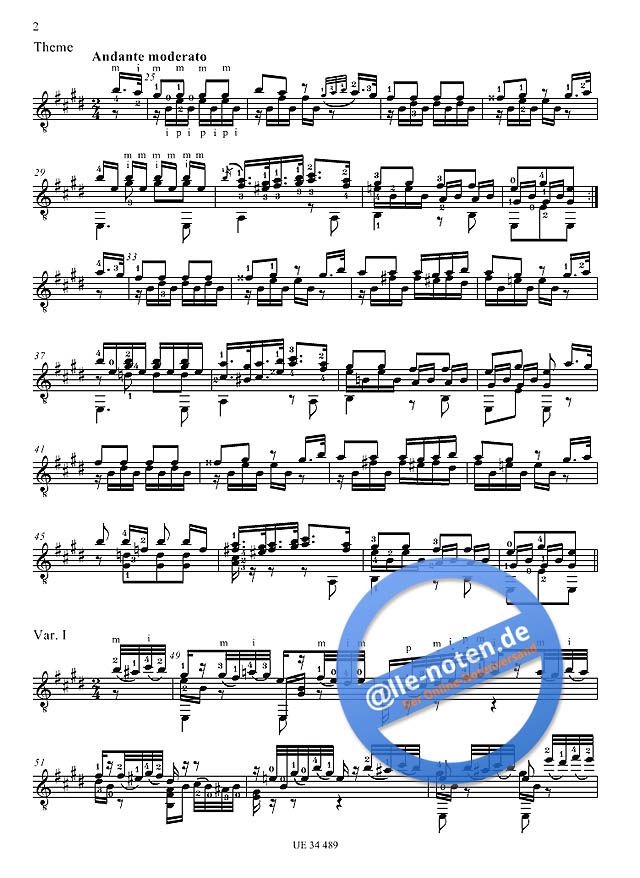 Variationen über ein Thema von Mozart op. 9 by Fernando Sor » Sheet ...