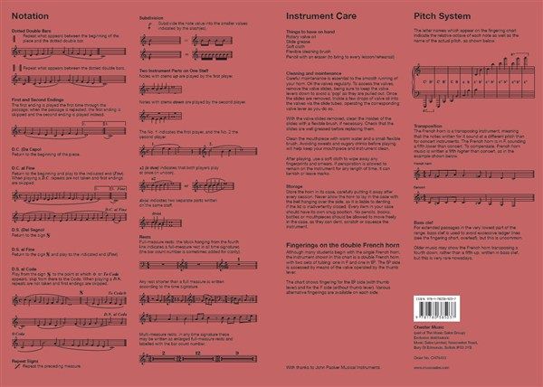 Chester French Horn Fingering Chart by David Harrison » Sheet Music for ...