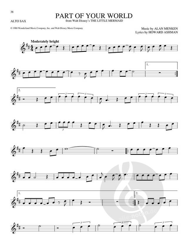 The Big Book of Disney Songs » Saxophone Sheet Music