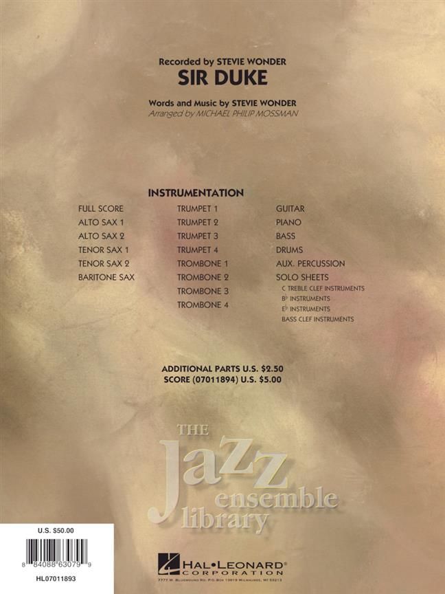 Sir Duke by Stevie Wonder » Jazz Ensemble Sheet Music