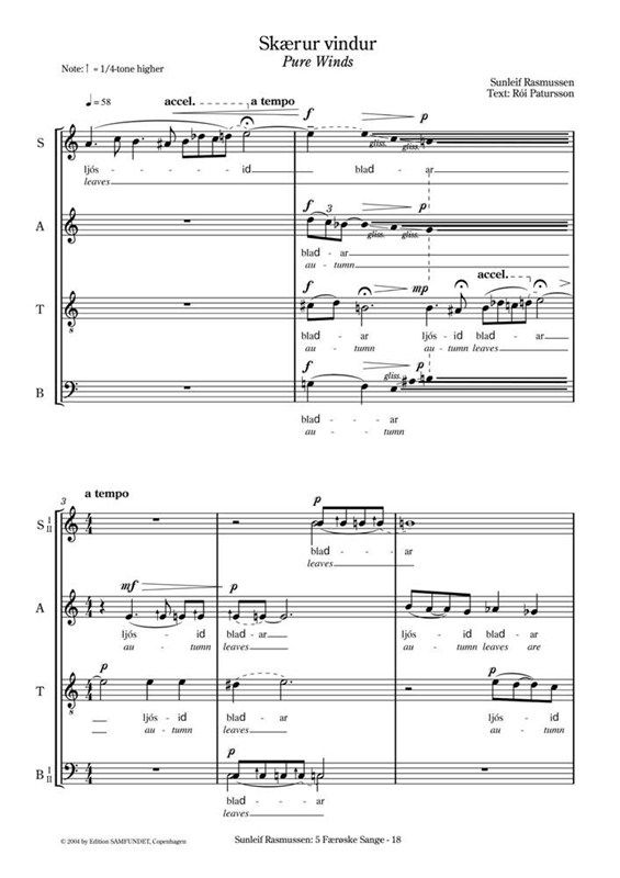 Sunleif Rasmussen Sheet Music for Mixed Choir