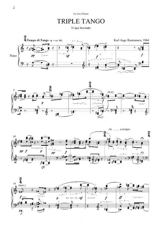 Triple Tango by Karl Aage Rasmussen » Piano Sheet Music