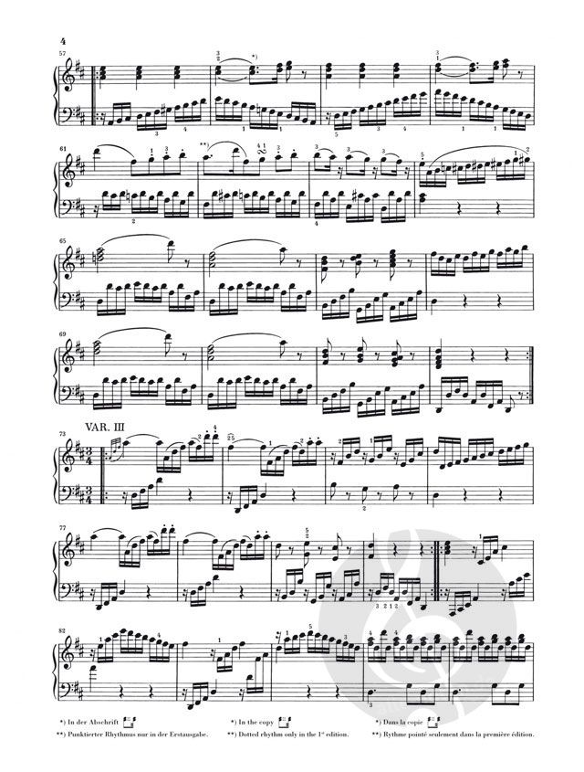 Nine Variations on a Minuet by Duport K. 573 by Wolfgang Amadeus Mozart ...