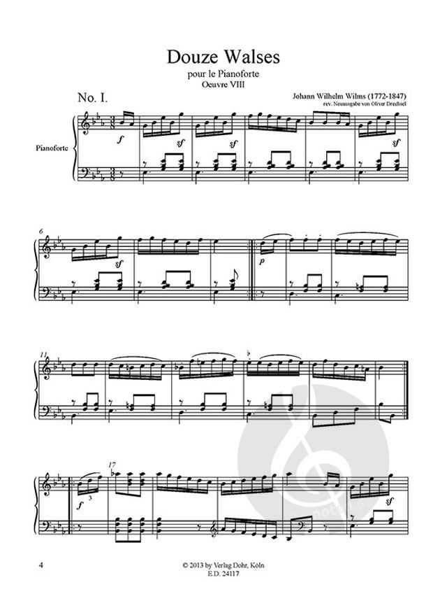 Johann Wilhelm Wilms Piano Sheet Music » Buy Online
