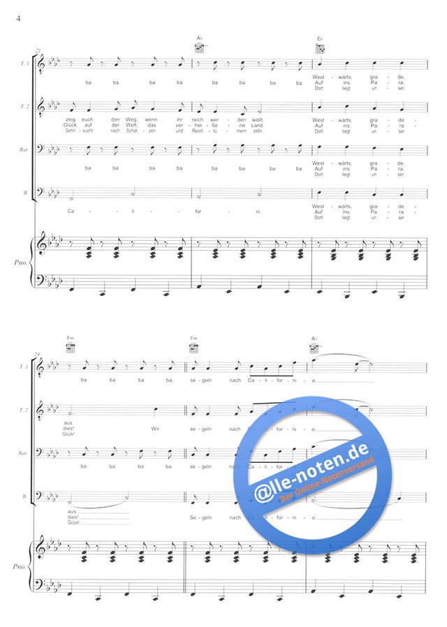 Santiano Sheet Music for Men's Choir » Buy Online