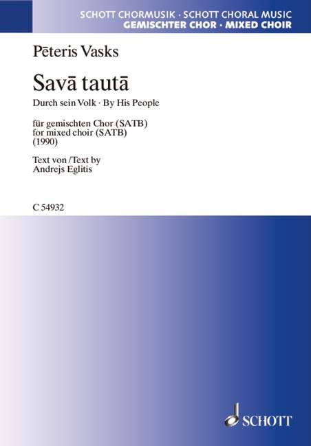 Sava tauta by Peteris Vasks » Mixed Choir Sheet Music