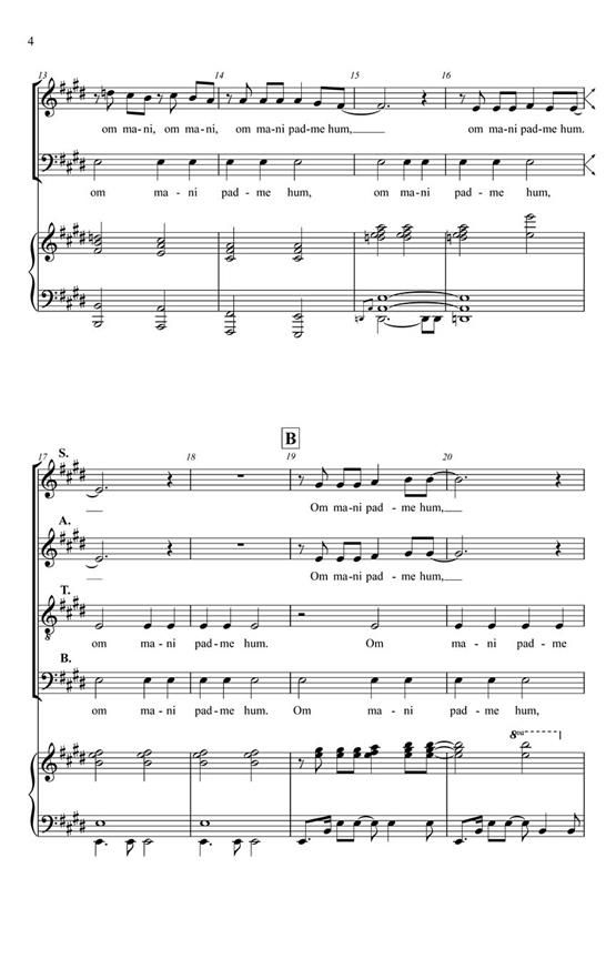 Om Mani Padme Hum (Brian Tate) » Sheet Music for Mixed Choir