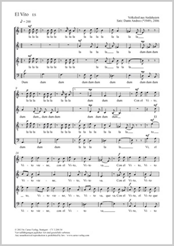 El Vito (Dante Andreo) » Sheet Music for Mixed Choir