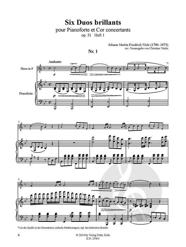 Johann Friedrich Nisle Sheet Music for Horn » Buy Online