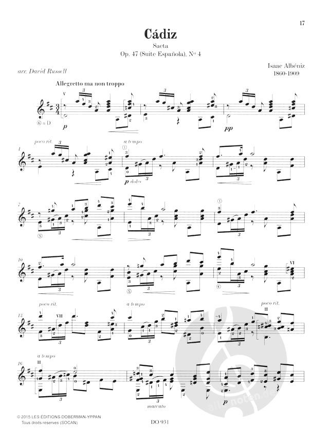 The Music Of Albéniz op. 47 Vol. 1 by Isaac Albeniz » Sheet Music for ...