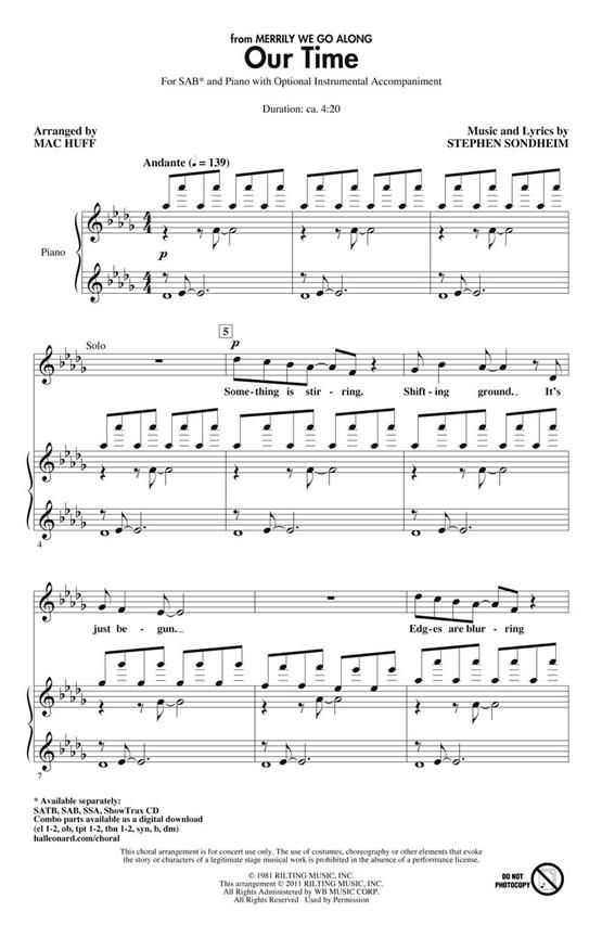 Our Time (Stephen Sondheim) » Sheet Music for Mixed Choir - 08621764