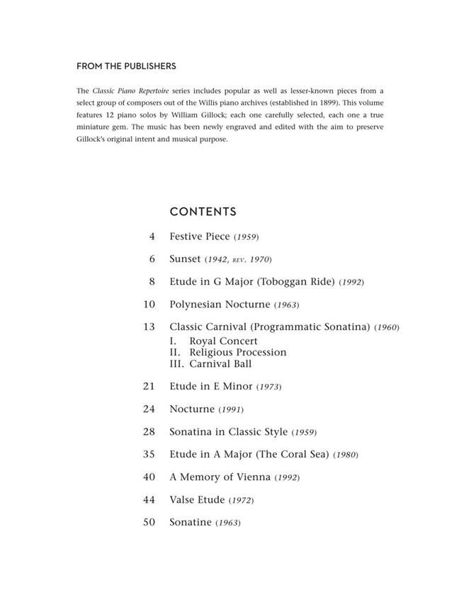 Classic Piano Repertoire: William Gillock » all-sheetmusic.com