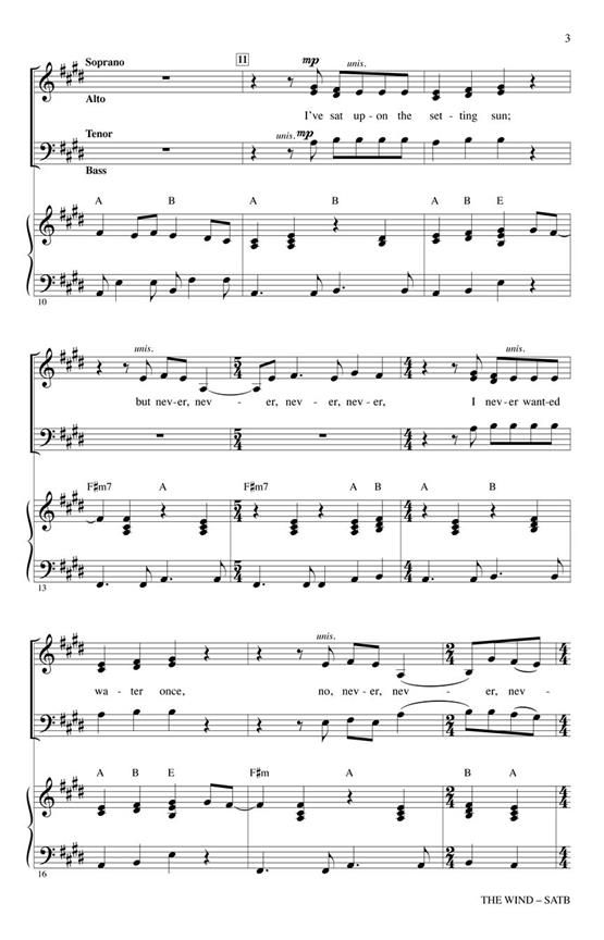 The Wind by Cat Stevens » Choir Sheet Music (CD)