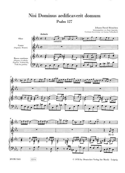 Johann David Heinichen Chamber Ensemble Sheet Music