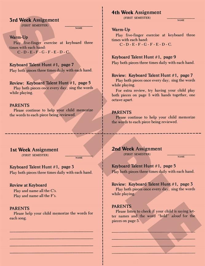 1st Semester Class Lesson Sheets » Piano Sheet Music